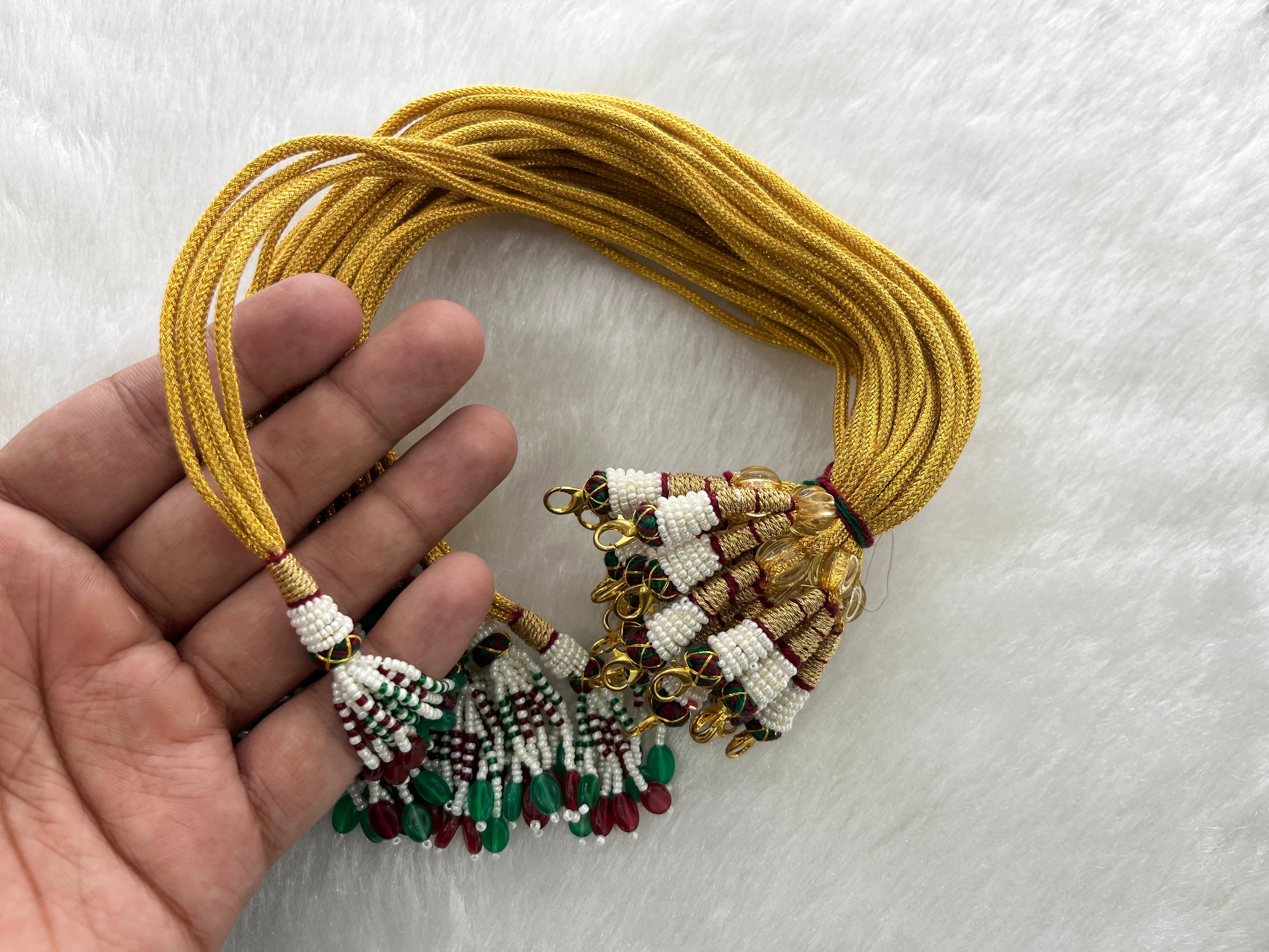 Premium Necklace Dori (Golden)(With Locks)(12 Pcs) (Double Line) – Art ...